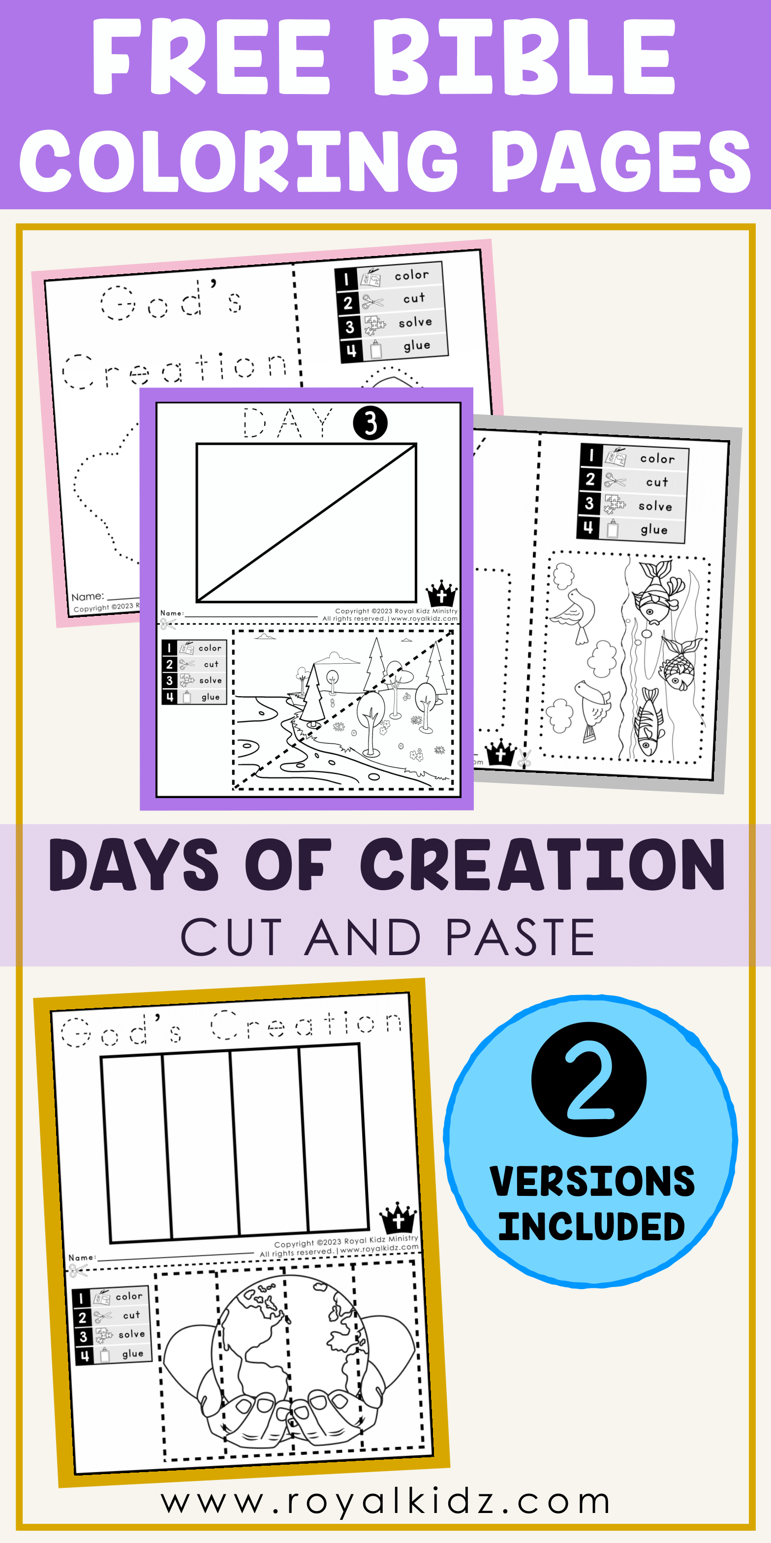 Free 7 Days of Creation Coloring Pages & Fine Motor Puzzle Worksheets ...