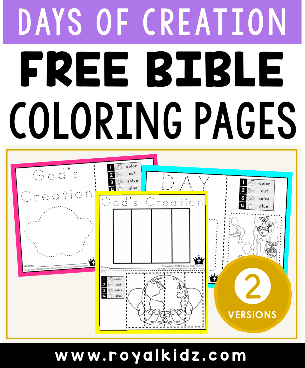 Free 7 Days of Creation Coloring Pages & Fine Motor Puzzle Worksheets ...