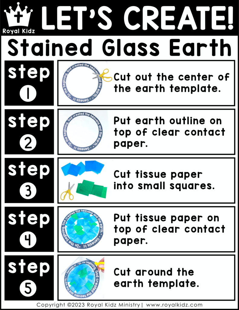 Days of Creation Stained Glass Earth Visual Craft - Free Special Needs ...