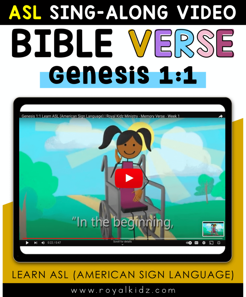Genesis 1:1 – Learn ASL (American Sign Language) - Free Special Needs ...