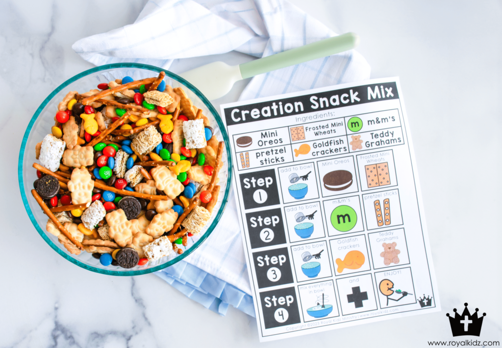 Creation Snack Mix Visual Recipe - Free Special Needs Ministry ...